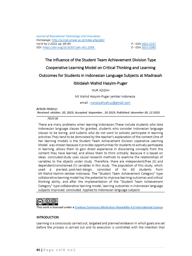 Cooperative Learning Impact on Student Outcomes | PDF | Critical ...