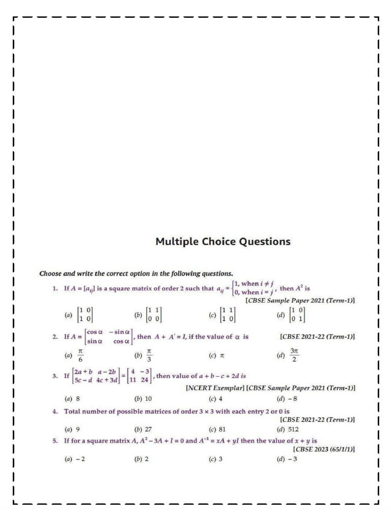 CH-3 Matrices | PDF