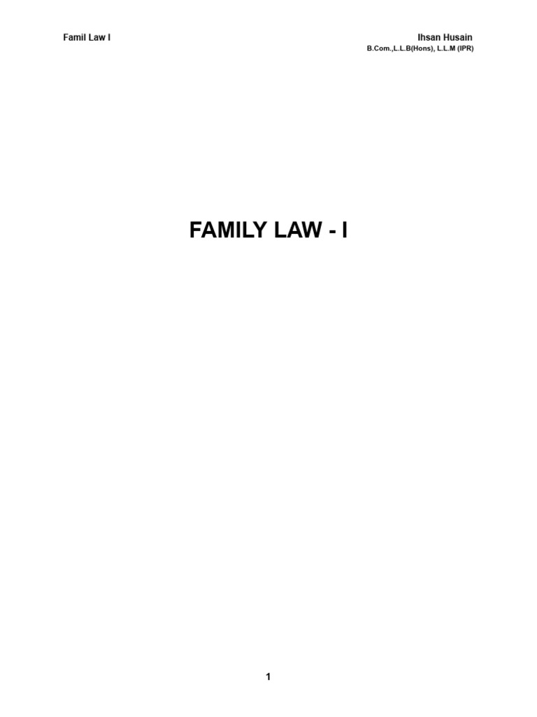Family Law I Course Overview and Topics | PDF | Vedas | Precedent