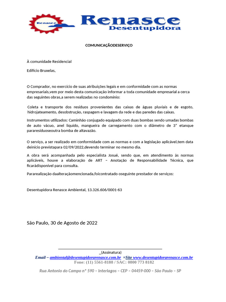 Modelo de Comunicado | PDF