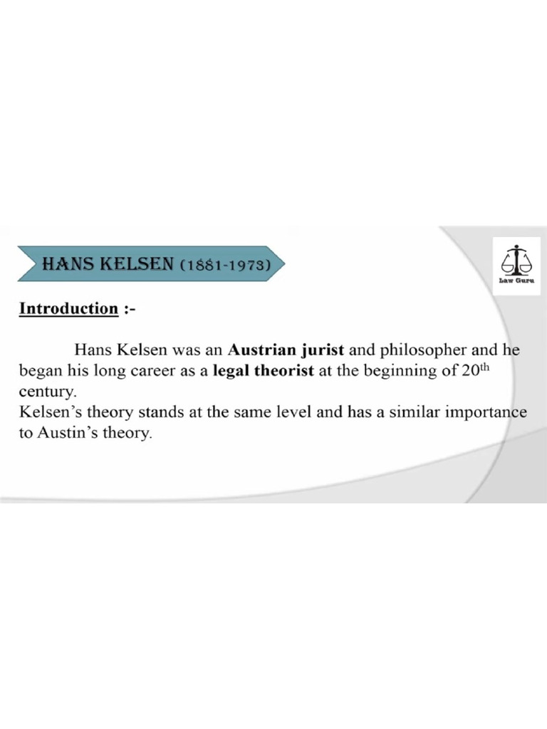 Kelson Pure Theory of Law | PDF