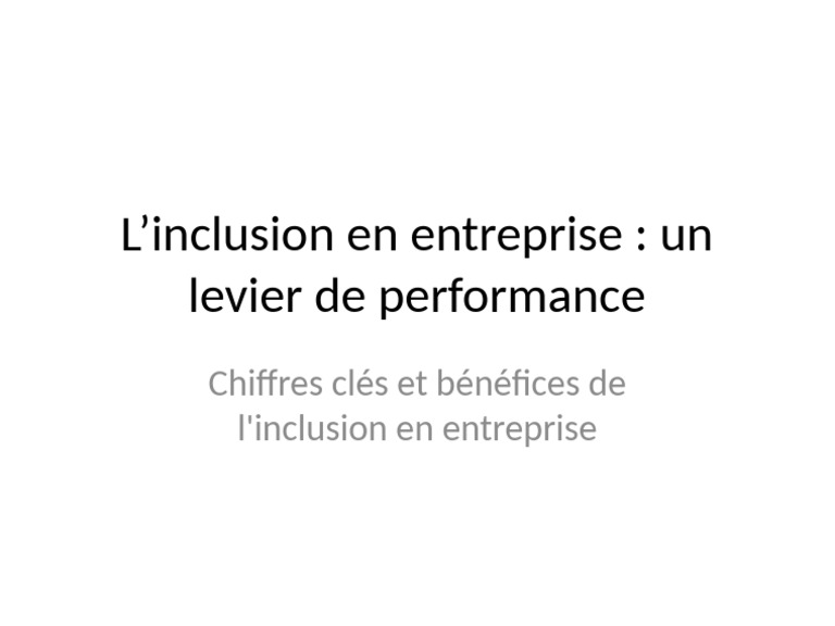 Inclusion Entreprise | PDF
