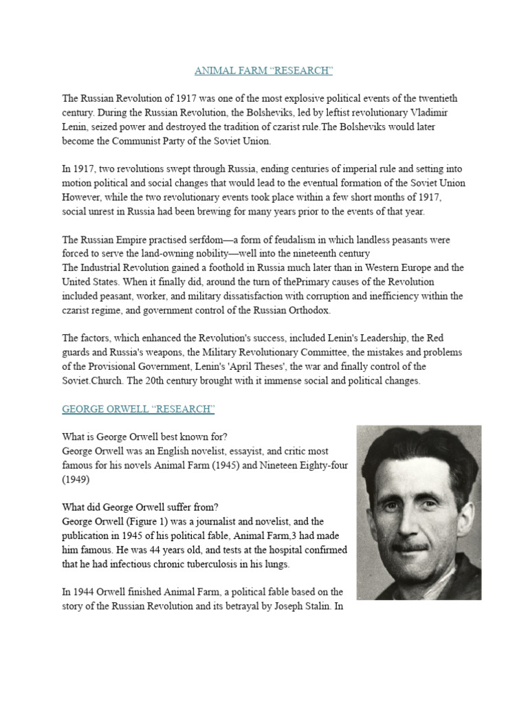 The Russian Revolution + George Orwell | PDF | Russian Revolution ...
