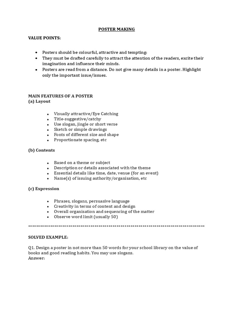 Poster Making CBSE MS | PDF