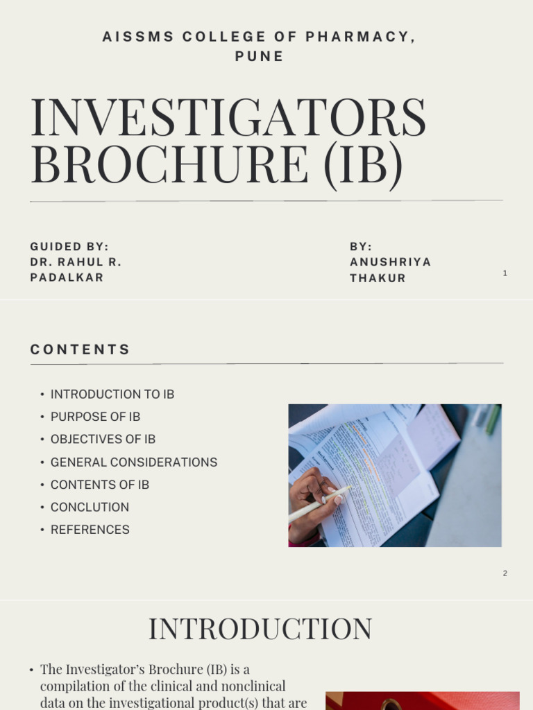 Investigators Brochure | PDF | Pharmacology | Bioavailability