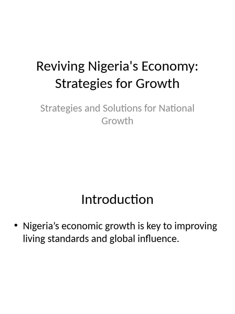 Nigeria's Economic Growth Strategies | PDF