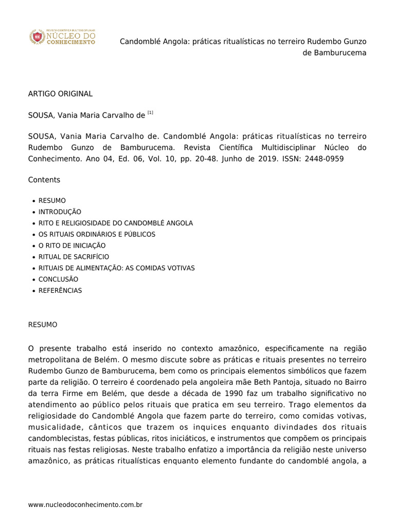 Candomblé Angola_ práticas ritualísticas no terreiro Rudembo Gunzo de ...