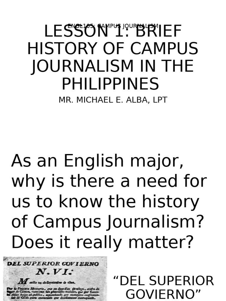 Lesson 1 - History of Journalism | PDF | Philippines