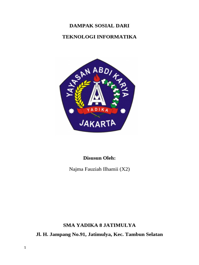 Dampak Sosial Informatika | PDF
