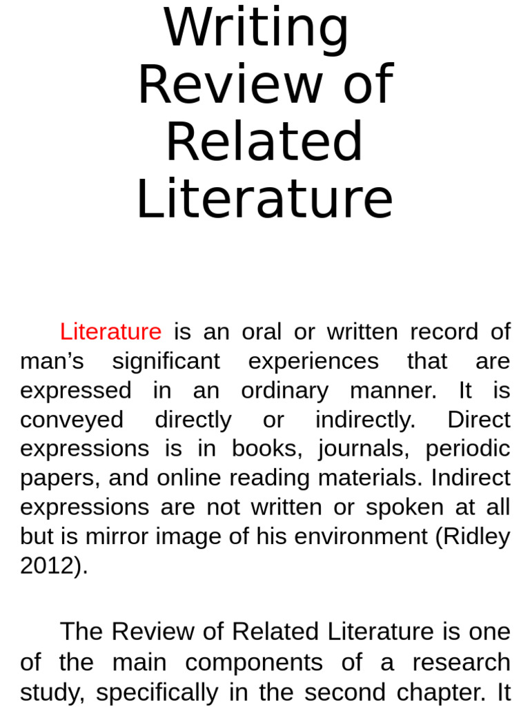Importance of Literature Review in Research | PDF | Ethnography ...