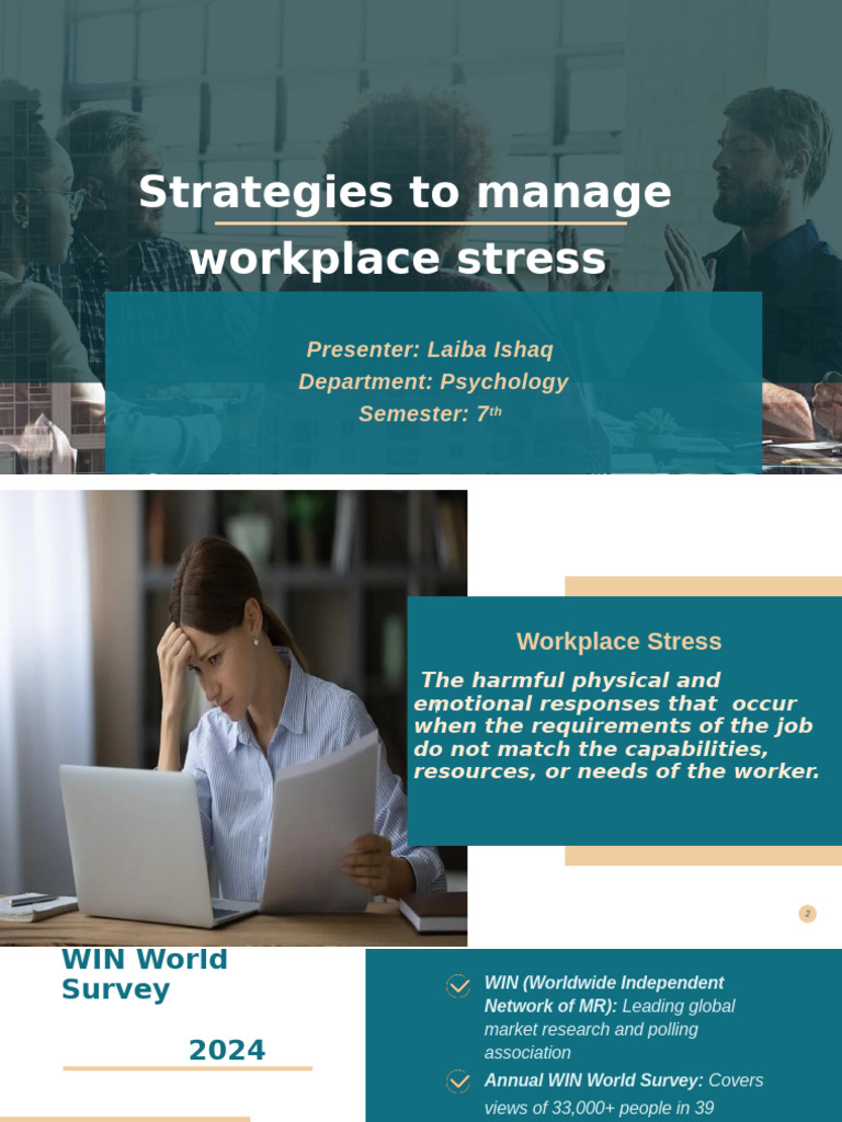 Strategies To Manage Workplace Stress Pdf Occupational Stress