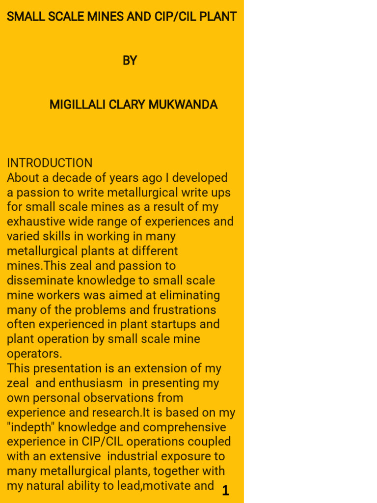 CIP in Small Scale Mines | PDF | Ph | Sodium Carbonate