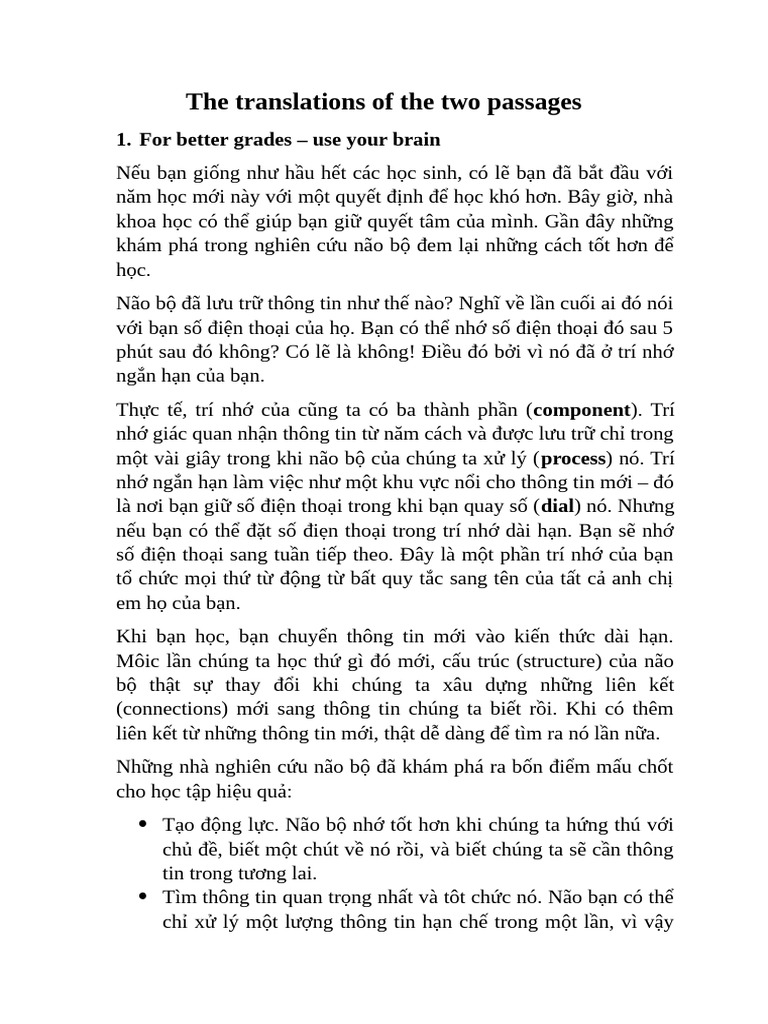 The Translations of The Two Passages | PDF