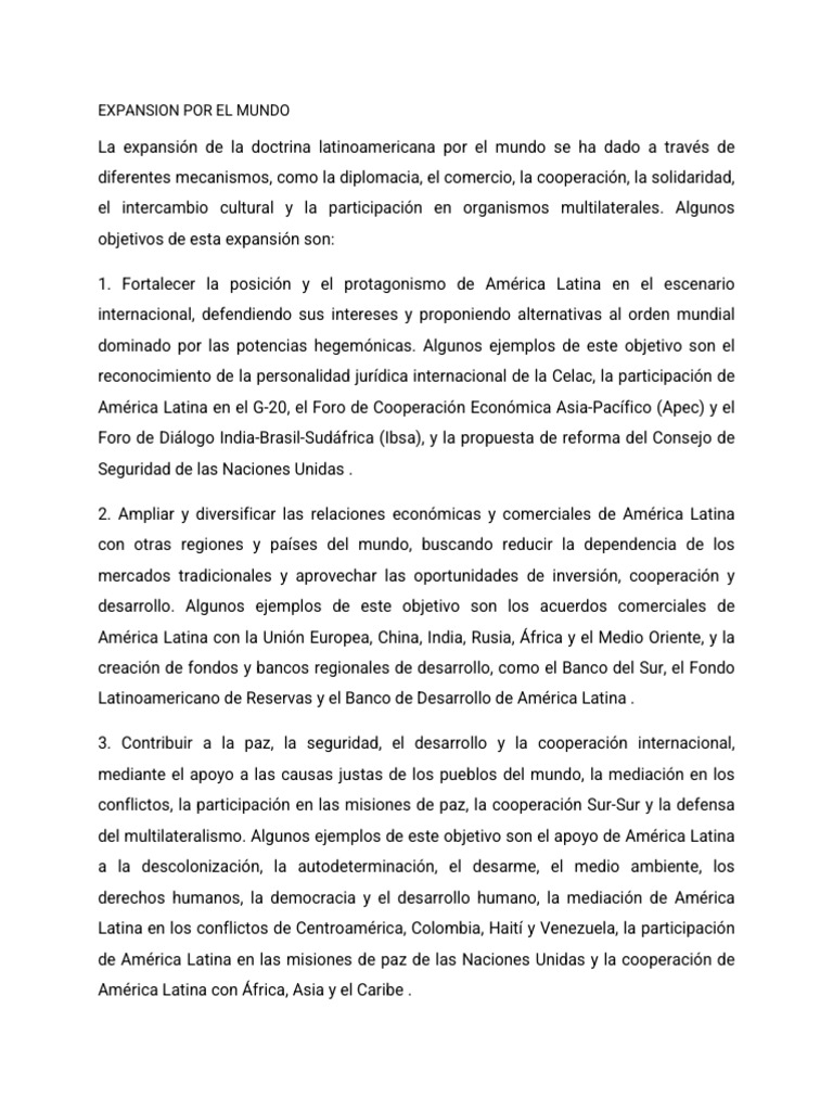 Expansión de América Latina en el Mundo | PDF