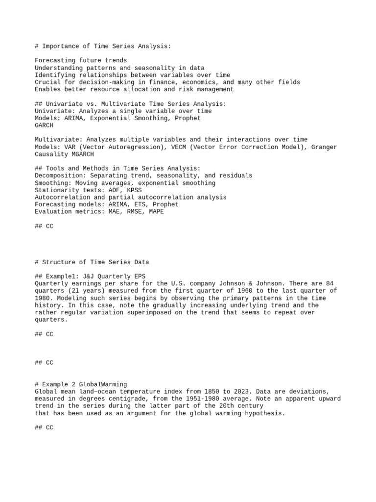 Introduction To Time Series | PDF | Autoregressive Integrated Moving Average | Time Series