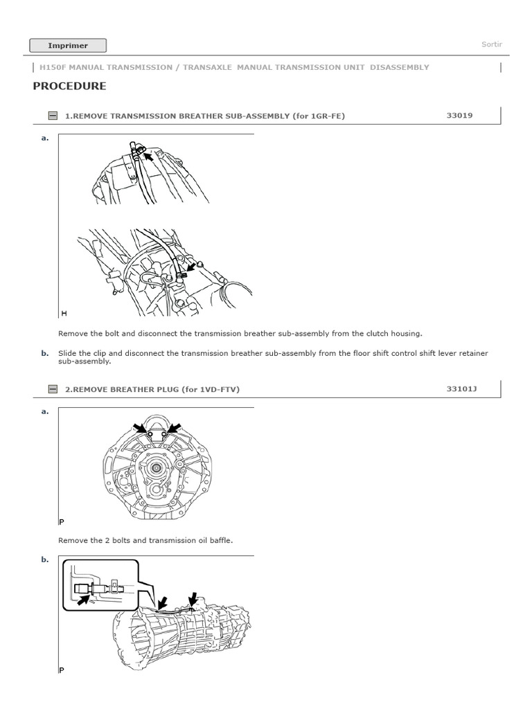 2-Manual Transmission Unit Disassembly | PDF | Manual Transmission ...