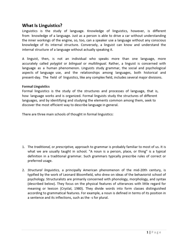 What Is Linguistics | PDF | Linguistics | Word