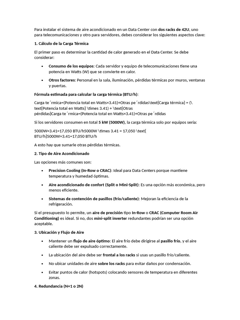 Instalaciones AC DC Data Center | PDF | Aire acondicionado | Condensación