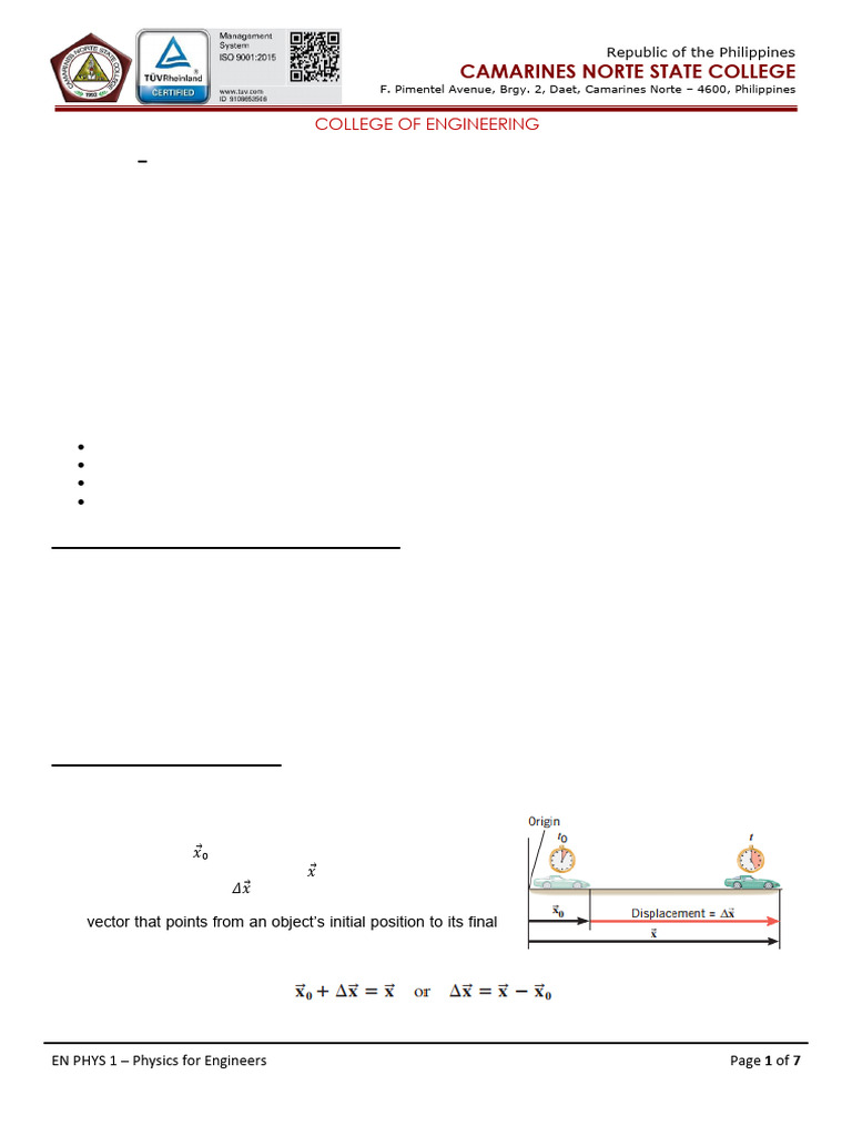 P2a - kinematics (one dimension) | PDF | Acceleration | Velocity
