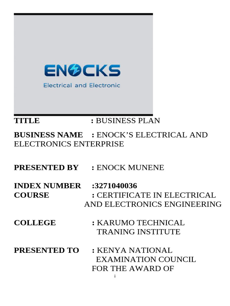 Enock Munene BS Plan | PDF | Income Statement | Business