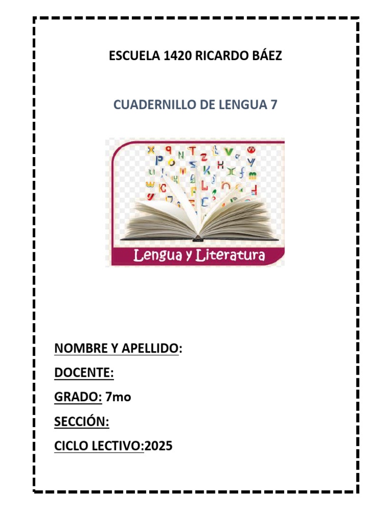 Cuadernillo Lengua 2025 | PDF