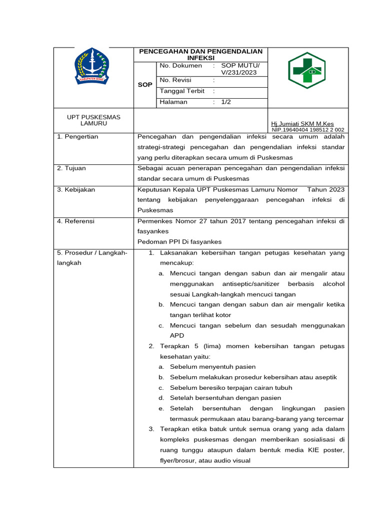 5.5.1.1 Sop Perencanaan Program Ppi | PDF