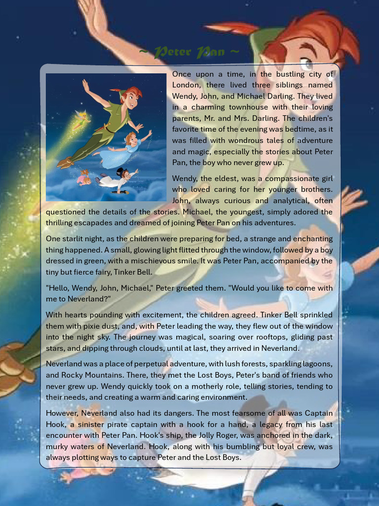 Peter Pan's Adventure in Neverland | PDF | Peter Pan | Lost Boys (Peter ...