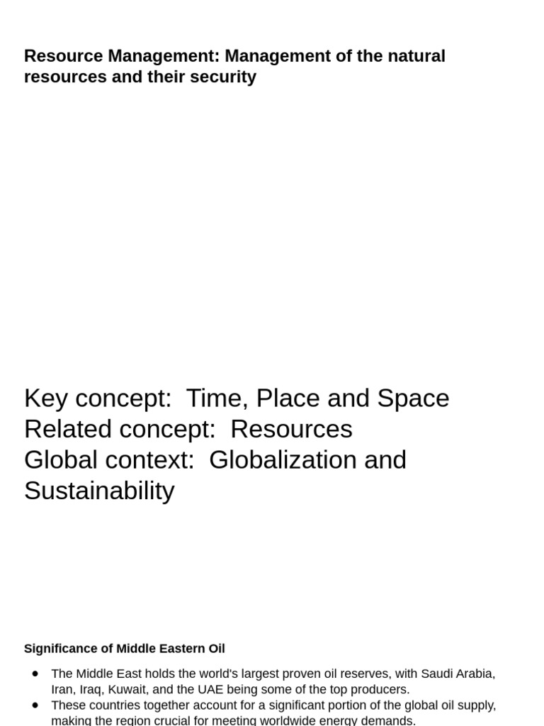 Myp 4 Resource Management | PDF | Opec | Middle East