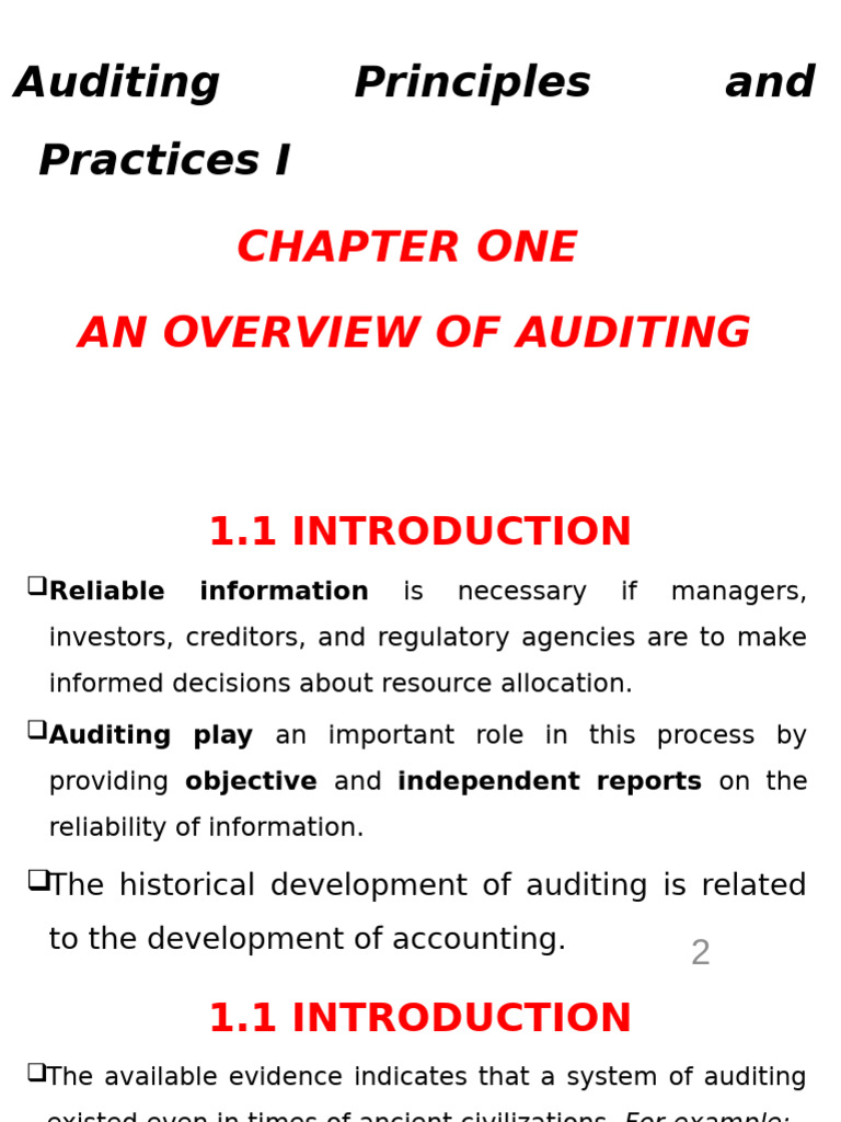 Audit 1 Chapter 1 | PDF | Audit | Internal Audit
