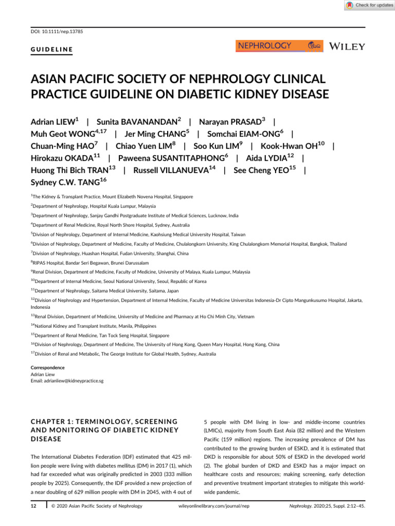 Nephrology - 2020 - LIEW - ASIAN PACIFIC SOCIETY OF NEPHROLOGY CLINICAL ...