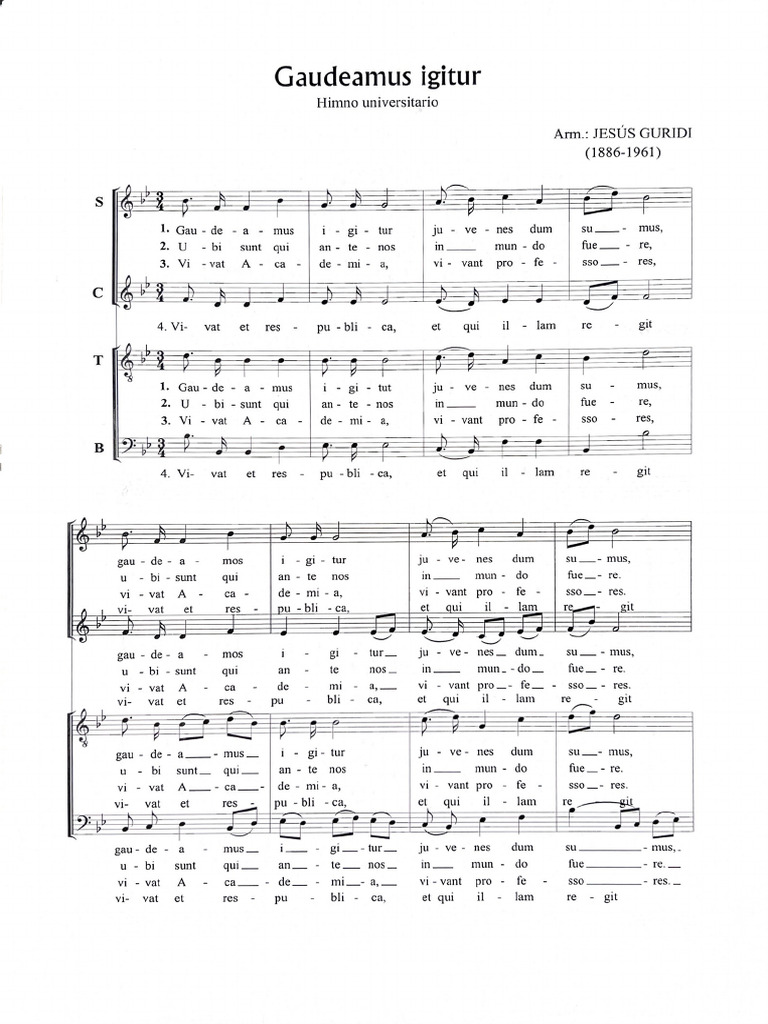 Gaudeamus Igitur (Jesús Guridi) | PDF