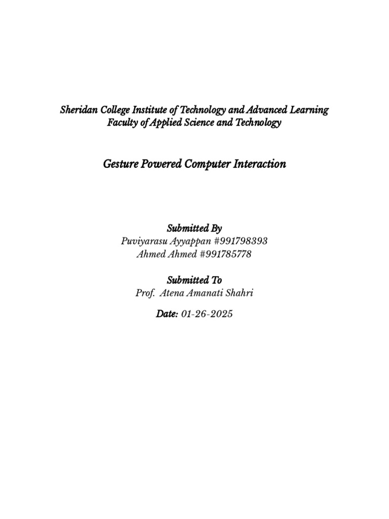 Gesture-Based Computer Interaction System | PDF | Usability | Augmented ...