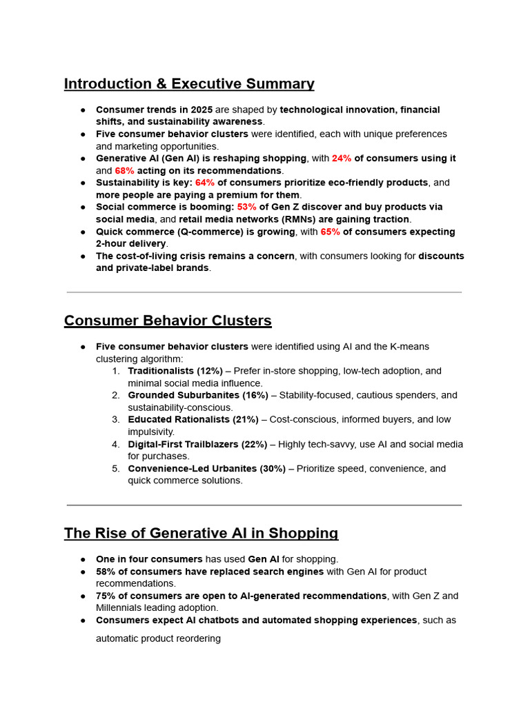 Introduction Executive Summary | PDF | Cost Of Living | Consumer Behaviour