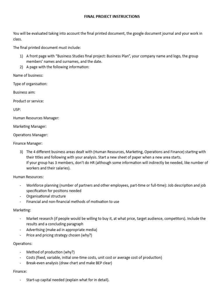 S4 Business Plan Final Project | PDF