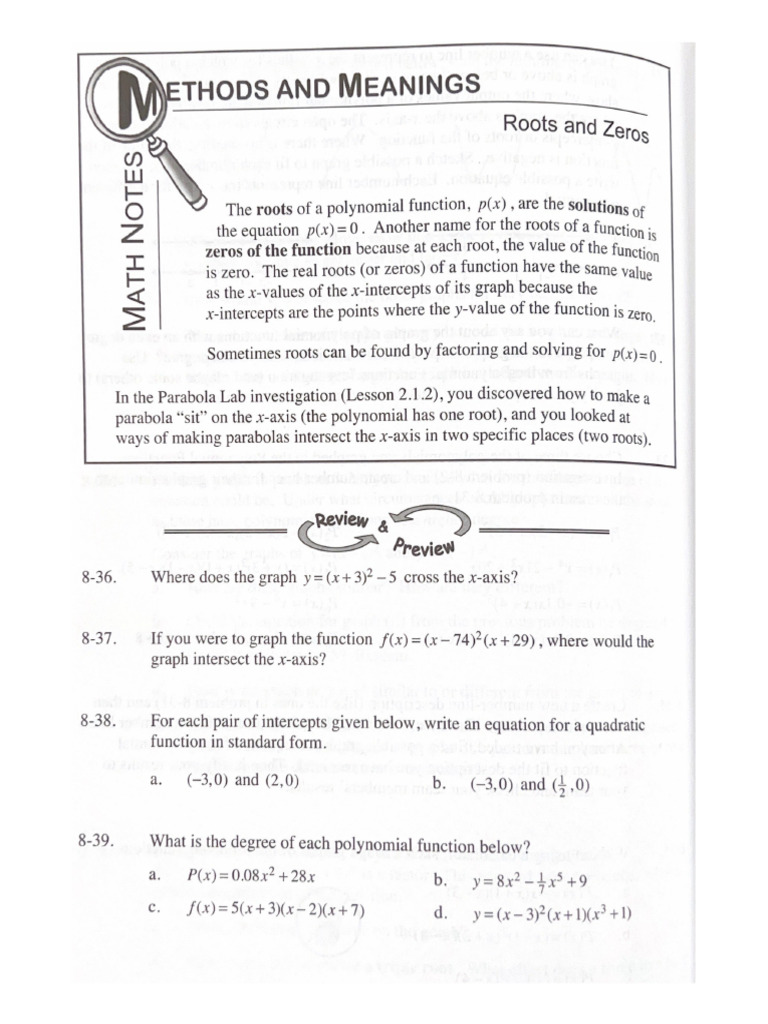 8.1.2 Review and Preview Practice Algebra 2 | PDF