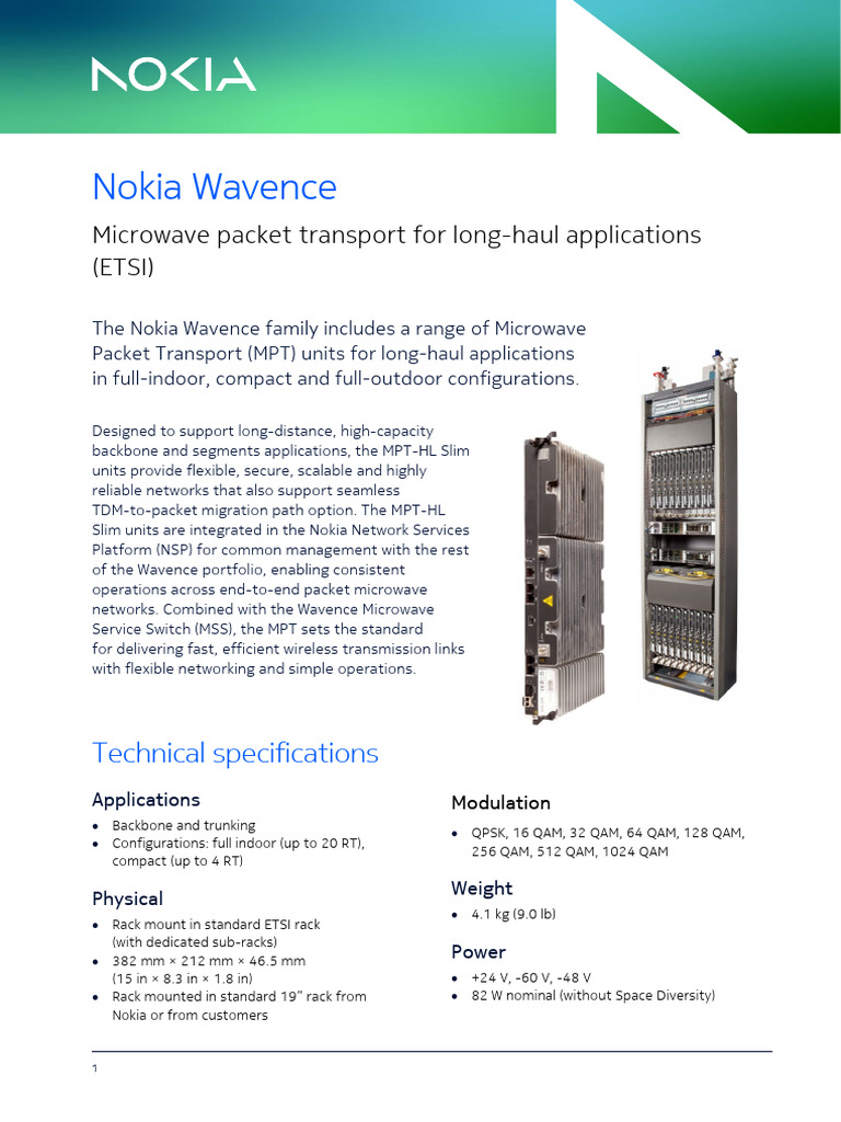 Nokia_Wavence_Datasheet_Microwave_packet_transport_for_long_haul ...