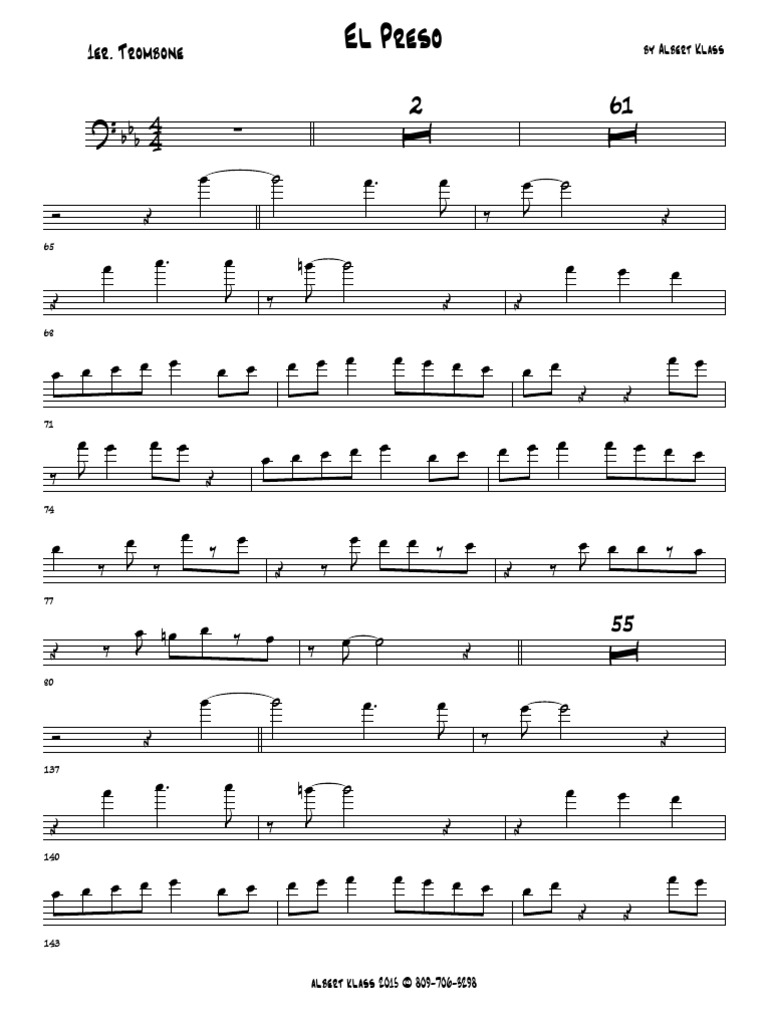 Toaz - Info El Preso Por Fruko Salsa Trombone 1 PR | PDF