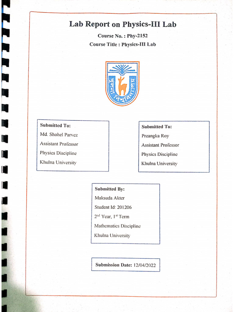 Lab Report Phy 2152 1 | PDF