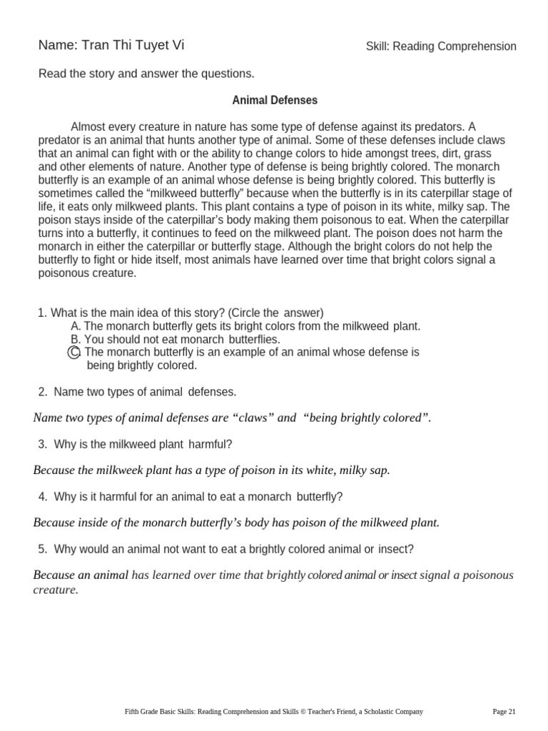 Animal Defenses | PDF