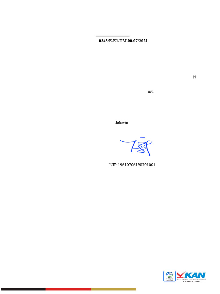 Surat Pengumuman Dirjen Dikti SBMPTN ITERA 2021 | PDF