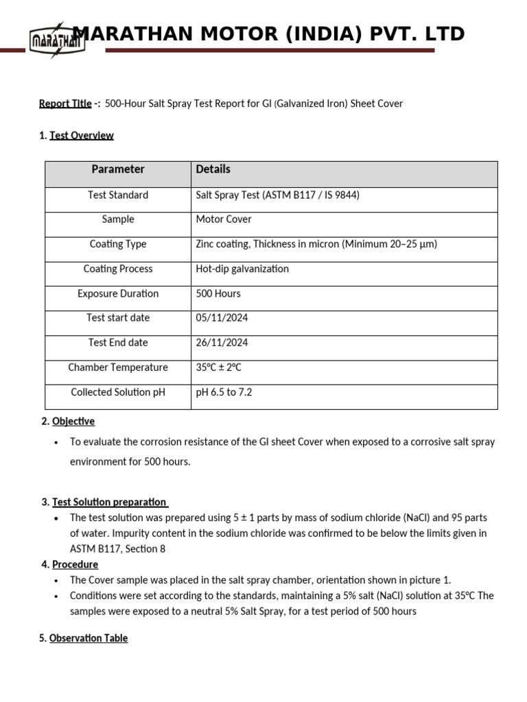 SST Report Cover GI Sheet | PDF | Materials | Industrial Processes