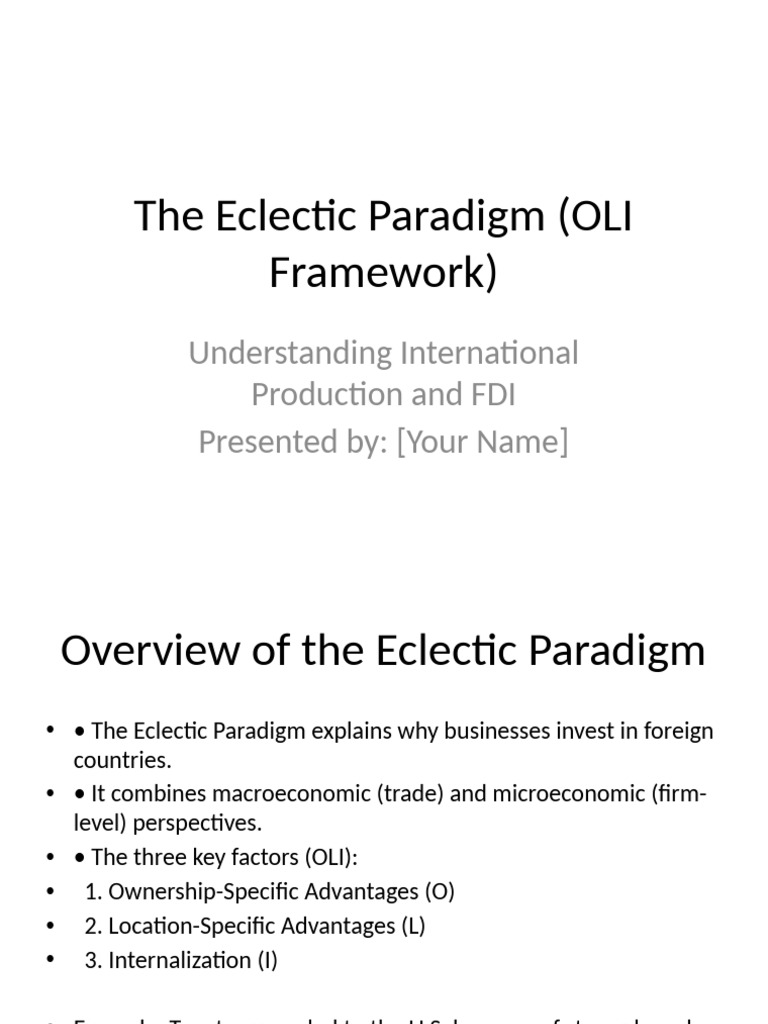 Eclectic Paradigm Expanded | PDF | Market (Economics) | Brand