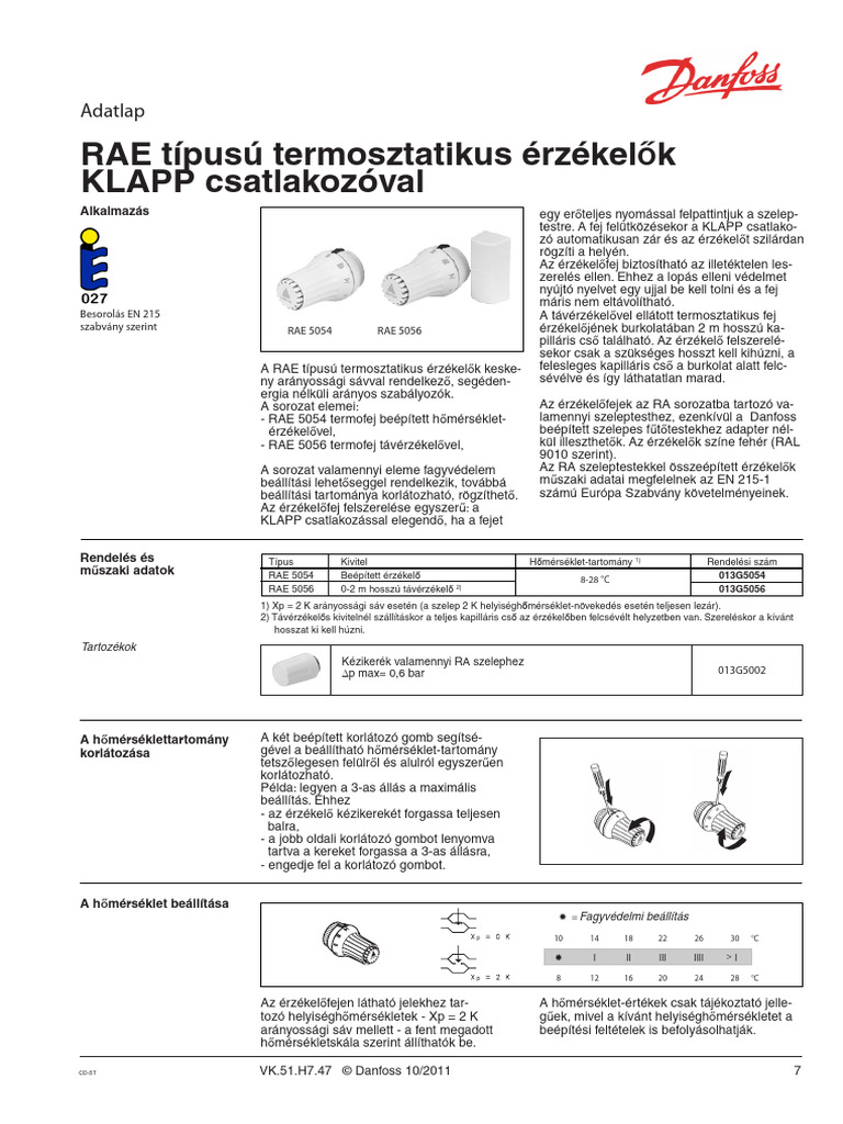 Danfoss Termosztatikus Fej | PDF