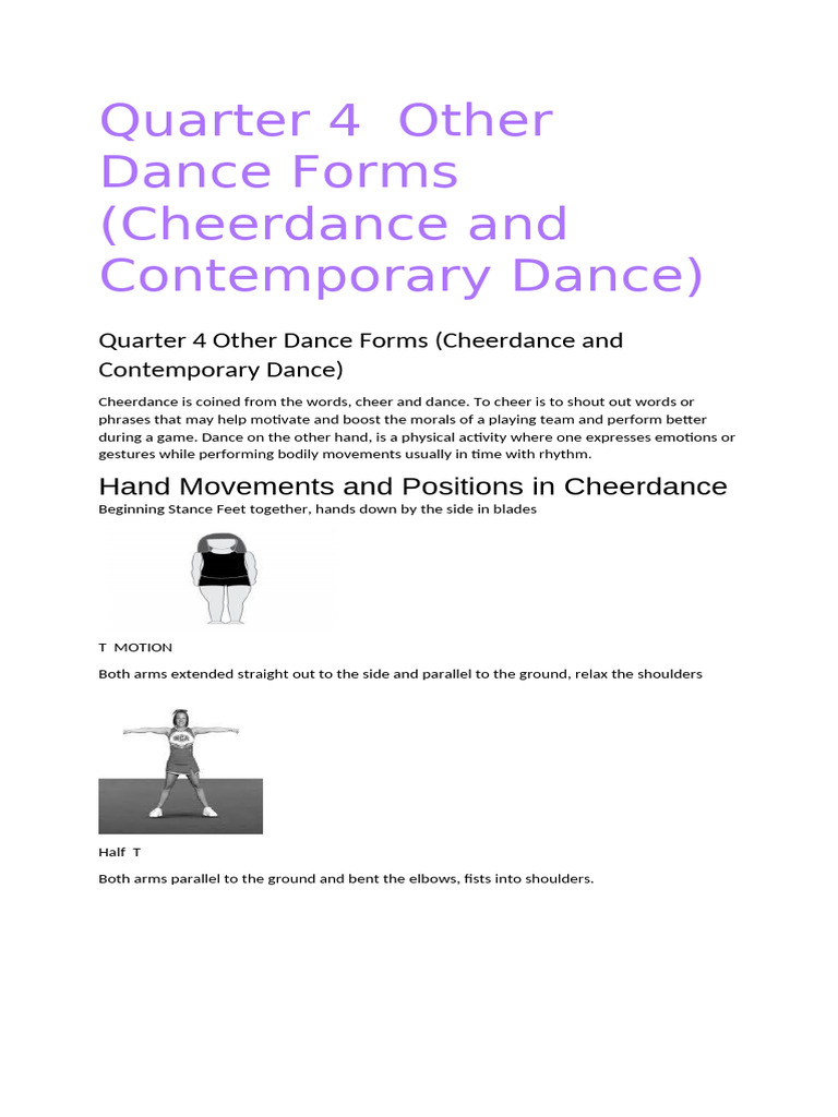 PE-LESSON-Quarter-4-Hand-Movements-and-Positions-in-Cheerdance | PDF