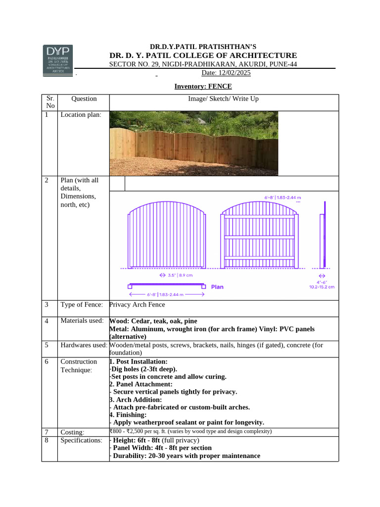 Comprehensive Fence and Gate Inventory | PDF | Wood | Fiberglass