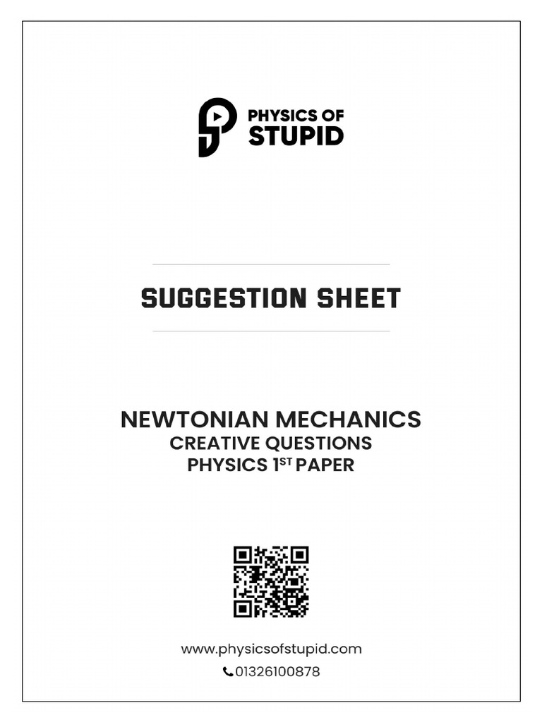 Newtonian Mechanics - CQ Suggestion Sheet | PDF