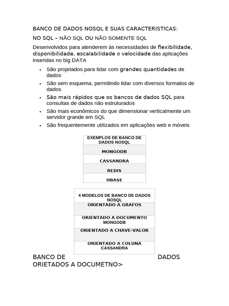 Banco de Dados Nosql e Suas Caracteristicas | PDF