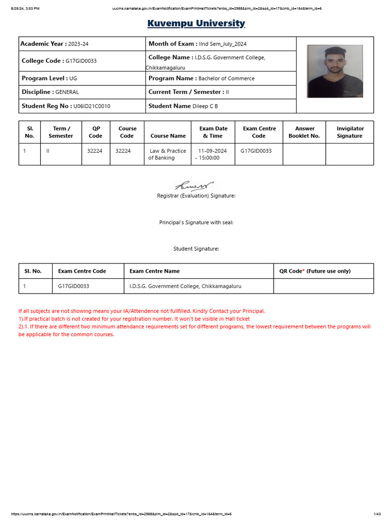 BCom II Semester Exam Schedule 2024 | PDF | Educational Stages | Qualifications