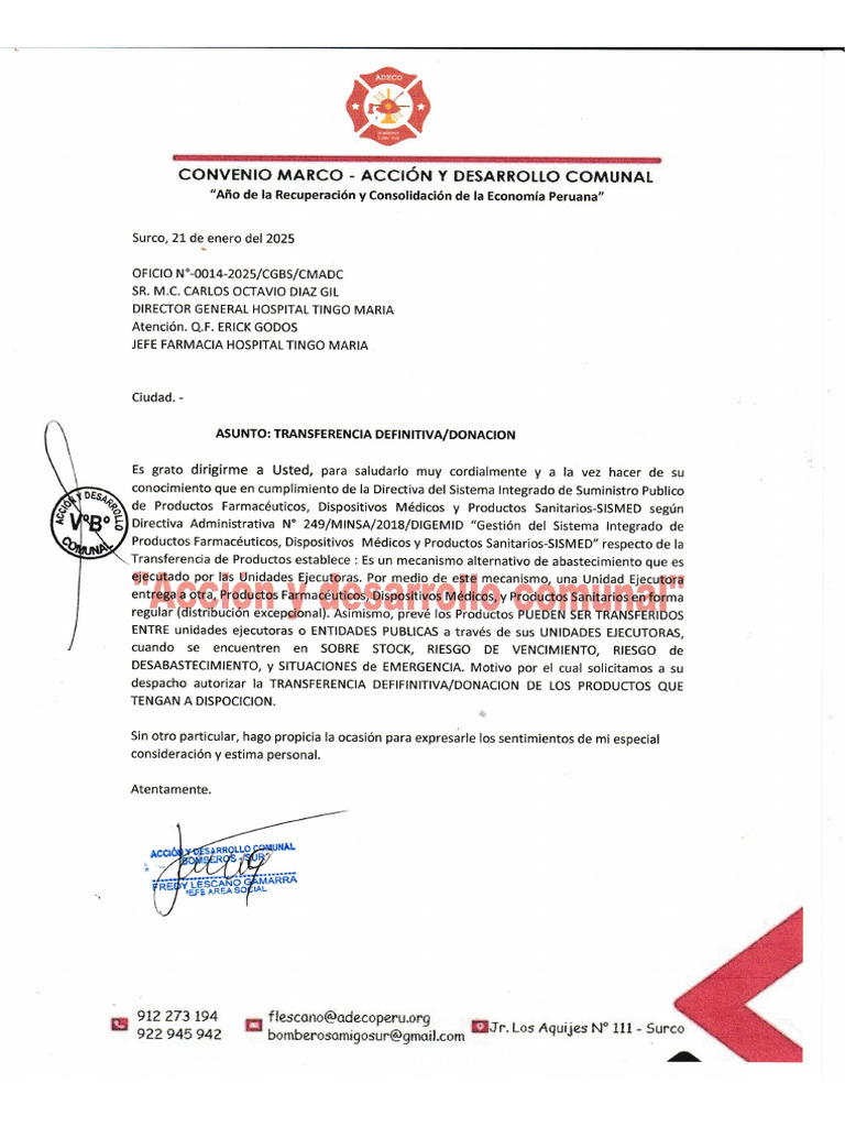 Oficio Bomberos | PDF