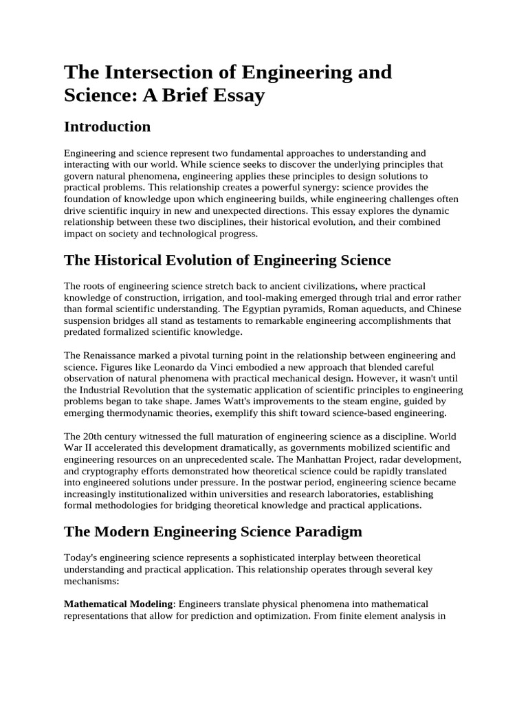 The Intersection of Engineering and Science | PDF | Engineering | Science